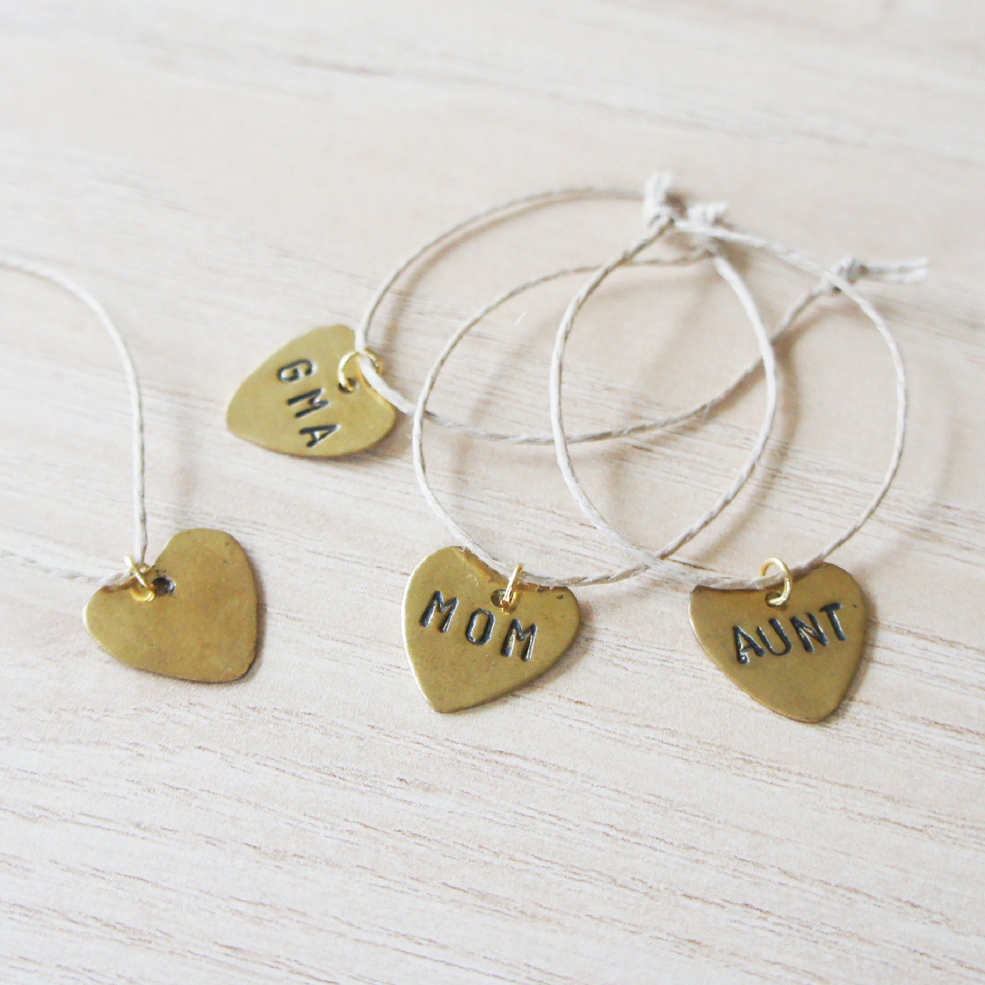 Heart Charms Gift Tags Present Tags Keychain Necklace - Etsy