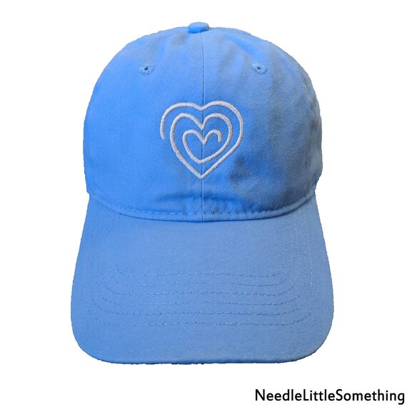Heart Drawing Embroidered Soft Carolina Blue Hat/cap | Etsy