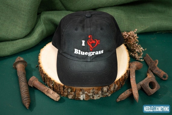 I Love Bluegrass Custom Embroidered Wash Black Hat/cap | Etsy