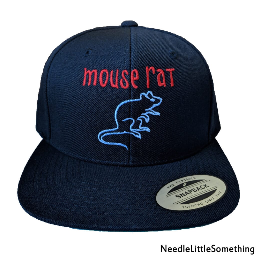 Mouse Rat Embroidered Snapback Hat/Cap