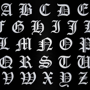 Choose Your Own Old English Letter/initials Embroidered - Etsy