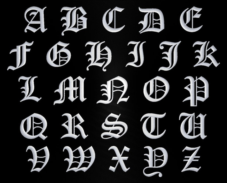 Choose Your Own Old English Letter/initials Embroidered - Etsy