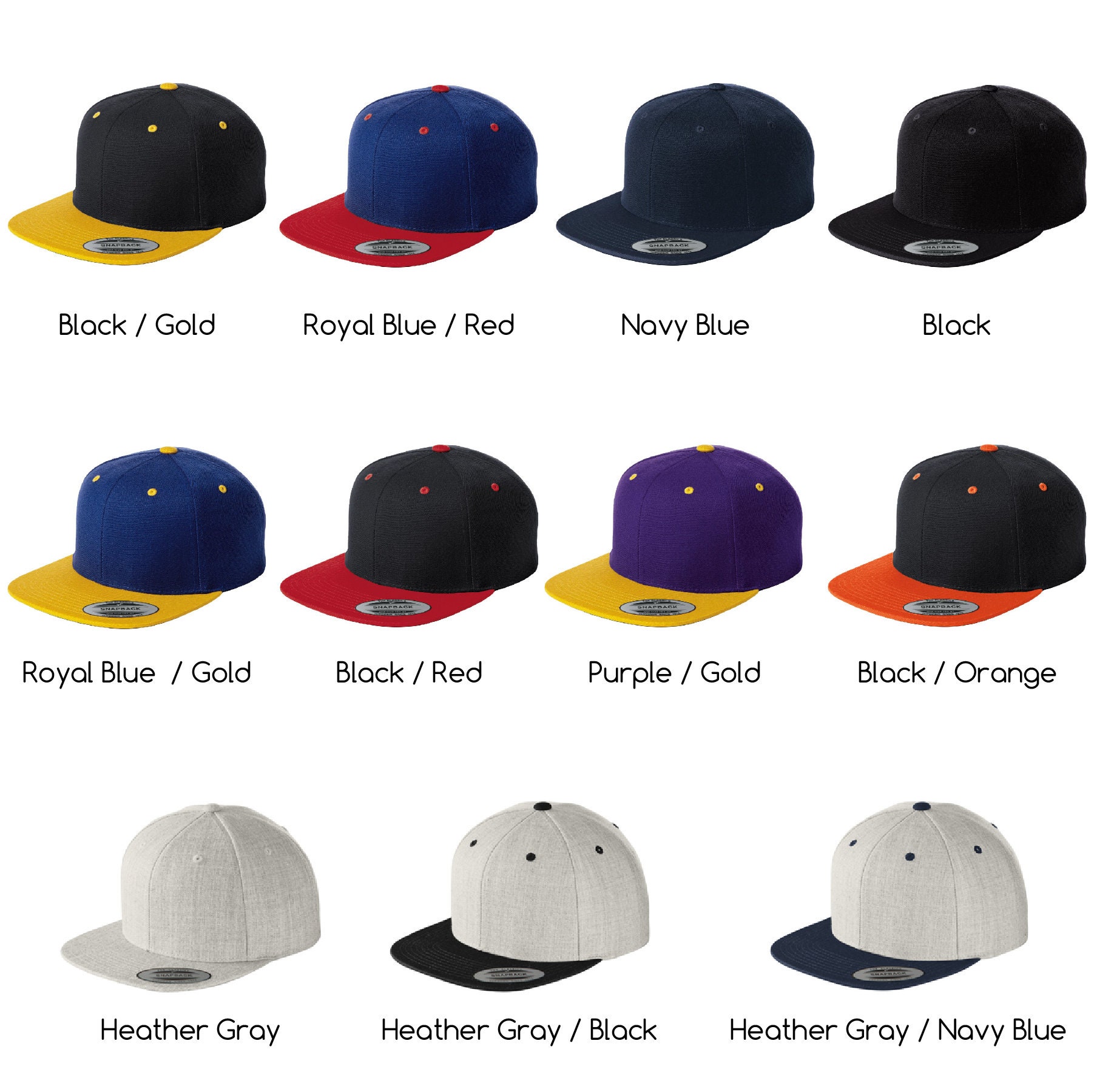 Choose Your Own Old English Letter/Initials Embroidered Snapback Hat/Cap