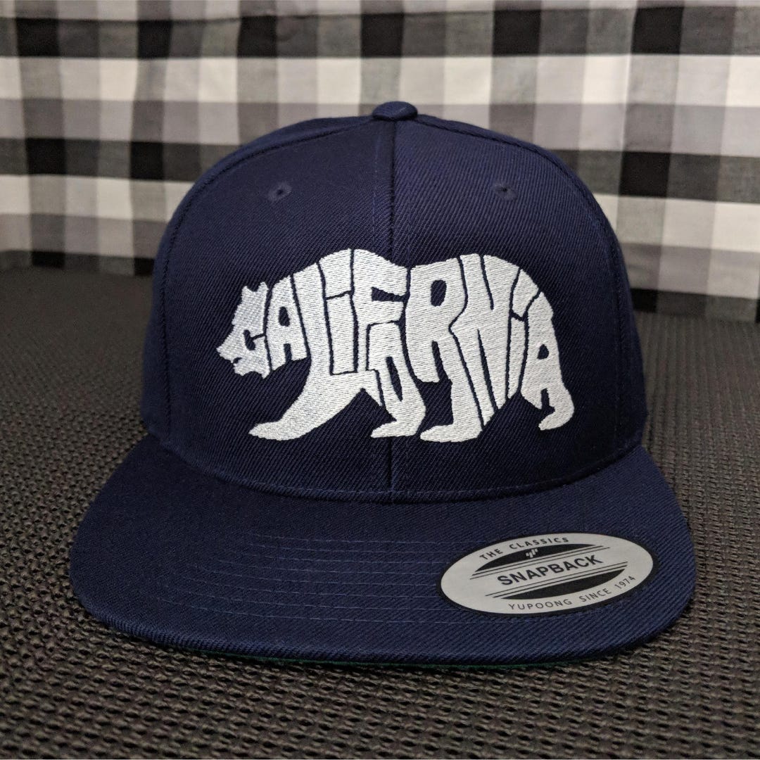 California Bear Embroidered Snapback Hat: Color Options, Adjustable - Etsy