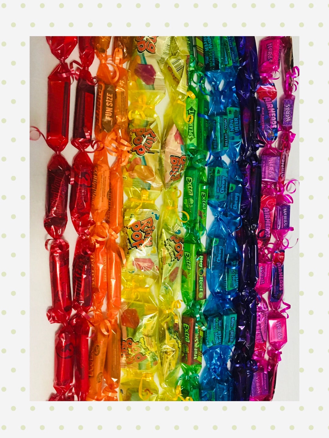 7 Rainbow Cello Wrapped Candy Leis - Etsy