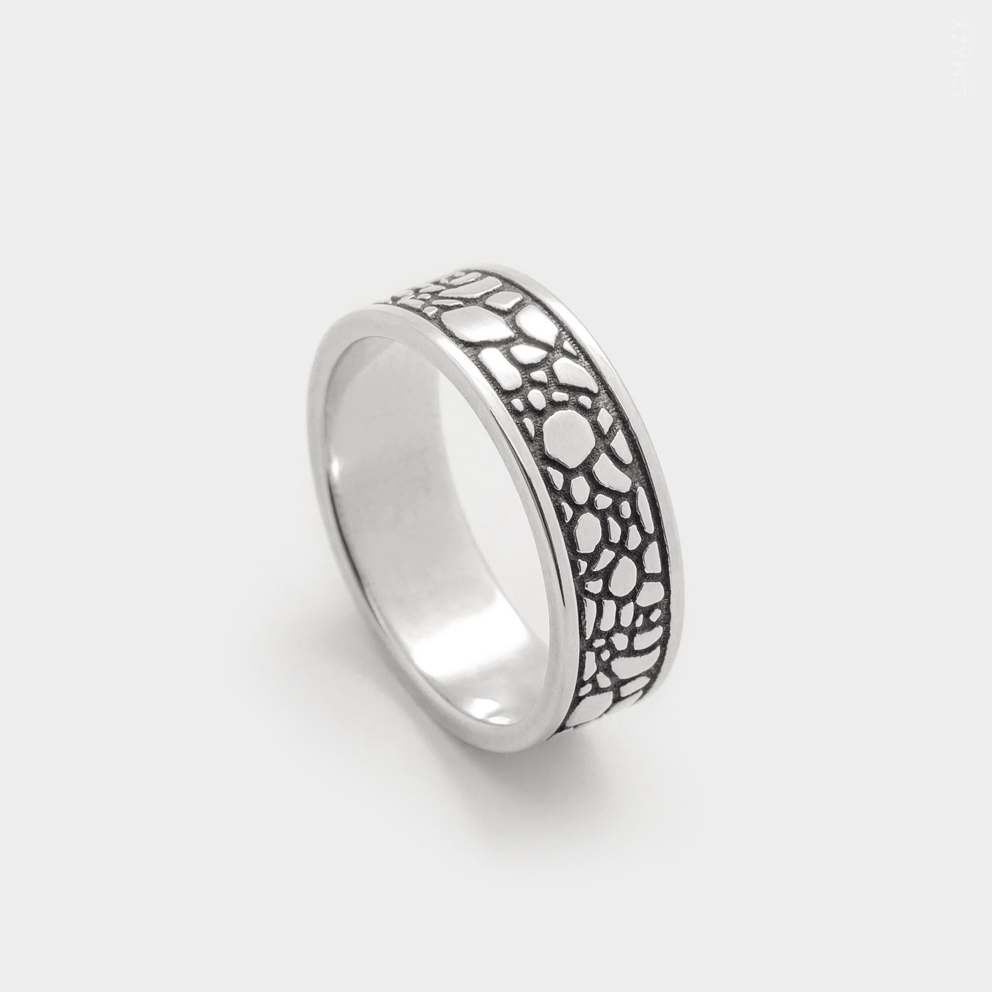 Anillo de banda estampado de jirafa ideal para el pulgar Anillo de ...