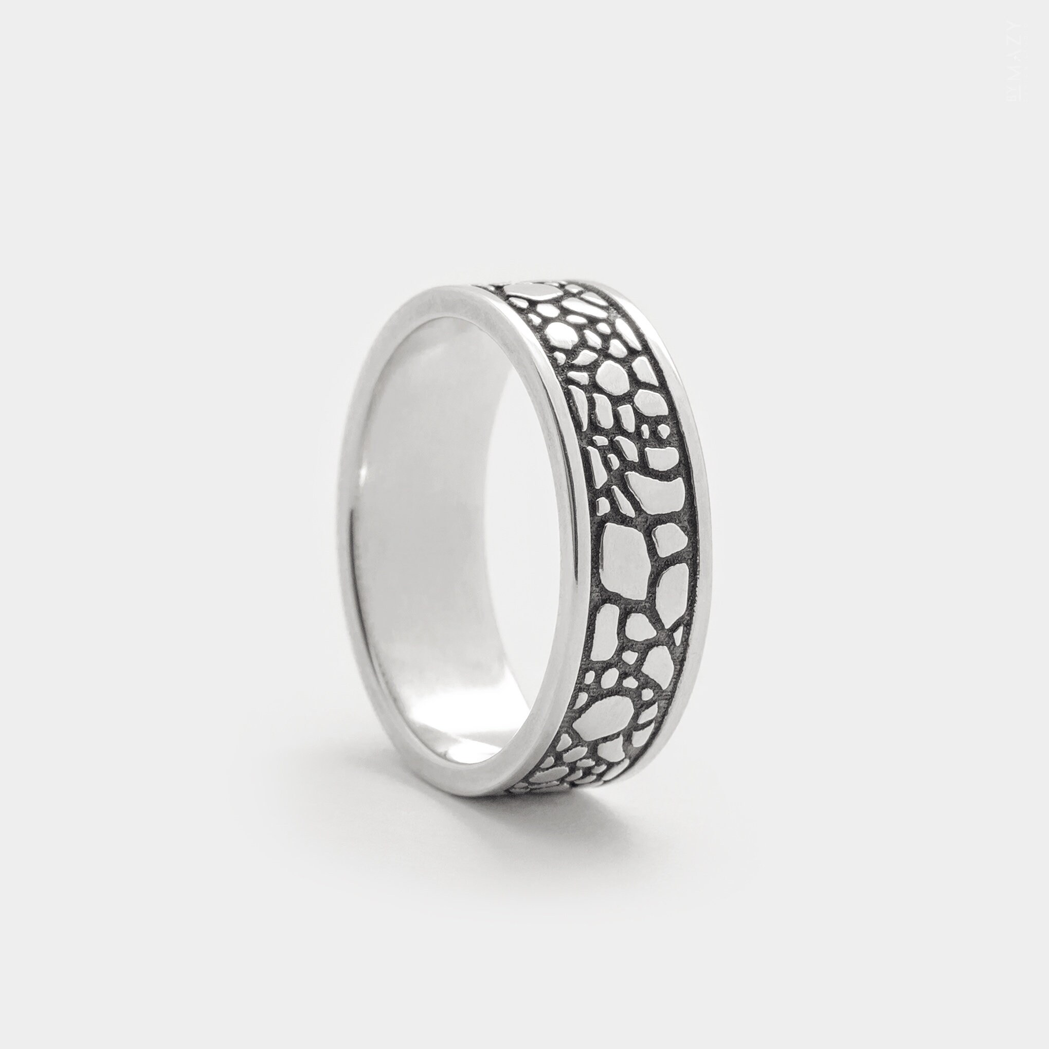 Anillo de banda estampado de jirafa ideal para el pulgar Anillo de ...
