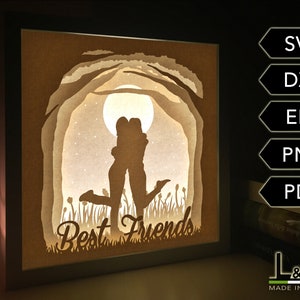 Best Friends Shadow Box Template, Friends Layered Shadow Box Svg Files ...