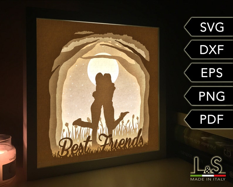 Best Friends Shadow Box Template Friends Layered Shadow Box | Etsy