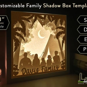 Customizable Family Shadow Box Svg Bundle, Family Shadowbox Template ...