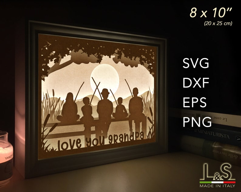 Customizable Grandpa Shadow Box Template 3D Layered - Etsy