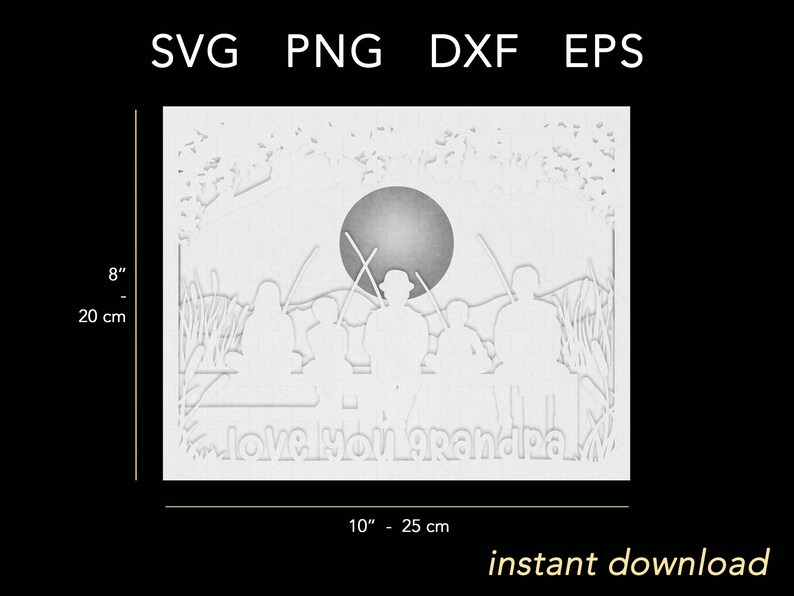 Customizable Grandpa Shadow Box Template 3D Layered - Etsy