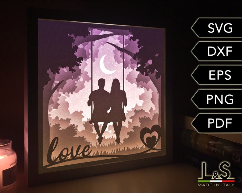 Couple Shadow Box Svg Lightbox Svg 3D Wedding Shadowbox Svg - Etsy