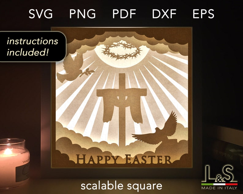 Easter Shadow Box Svg Bundle 3D Layered Easter Light Box Svg - Etsy