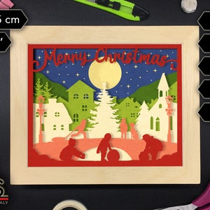 3D Christmas Village Shadow Box Svg Winter Shadowbox Svg - Etsy