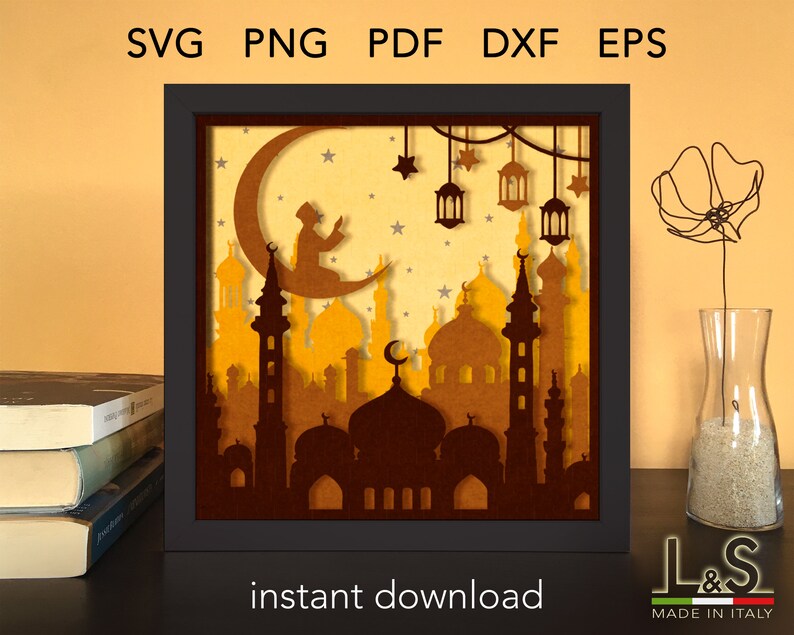 Islamic Shadow Box Template Ramadan Shadow Box Svg Files for | Etsy