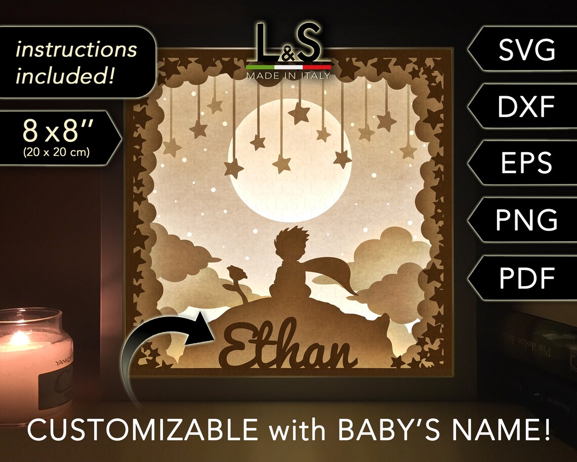 Customizable Baby Shadow Box Svg File for Cricut 3D Light Box - Etsy