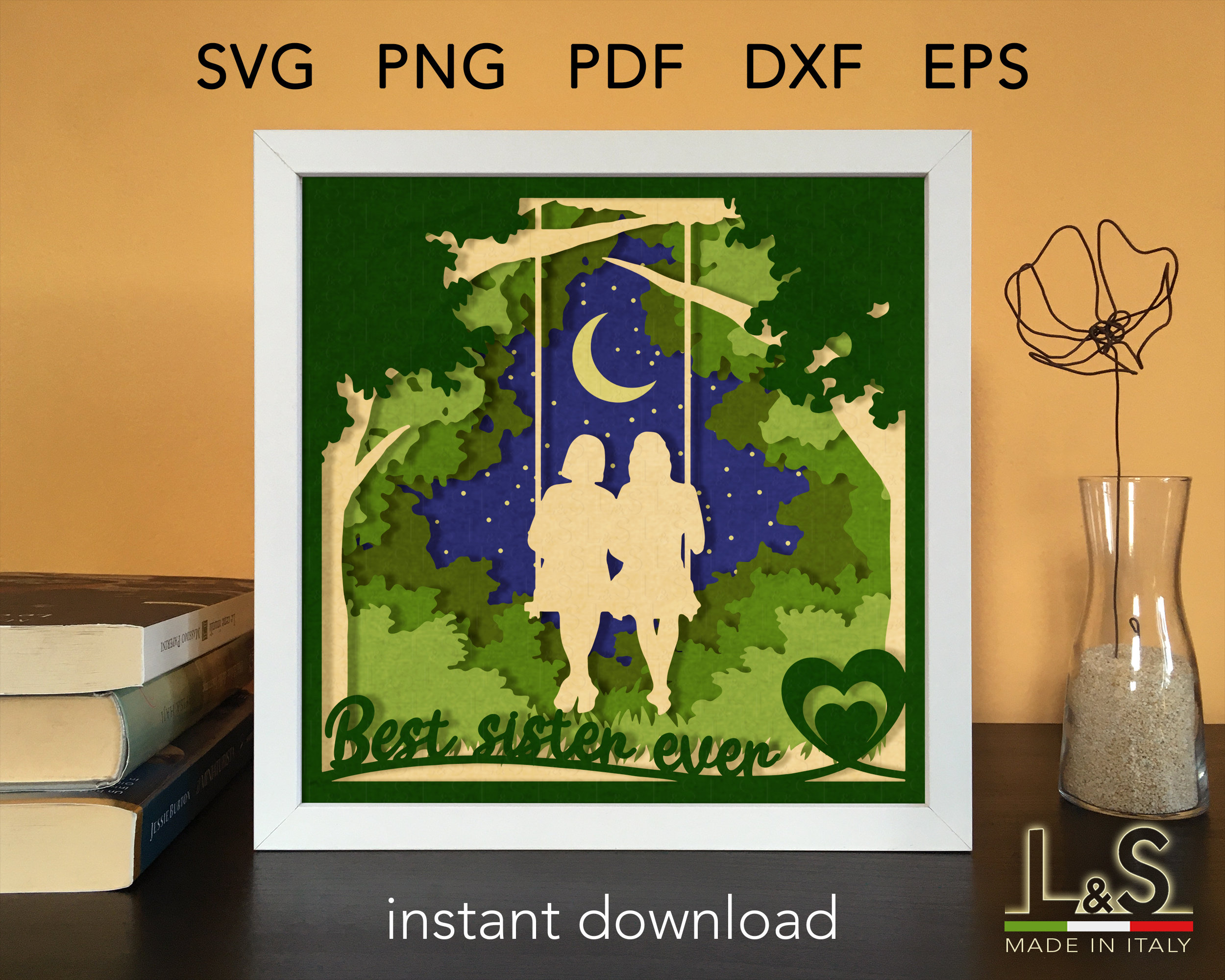 Sister Shadow Box Svg Cricut 3D Lightbox Svg Layered - Etsy