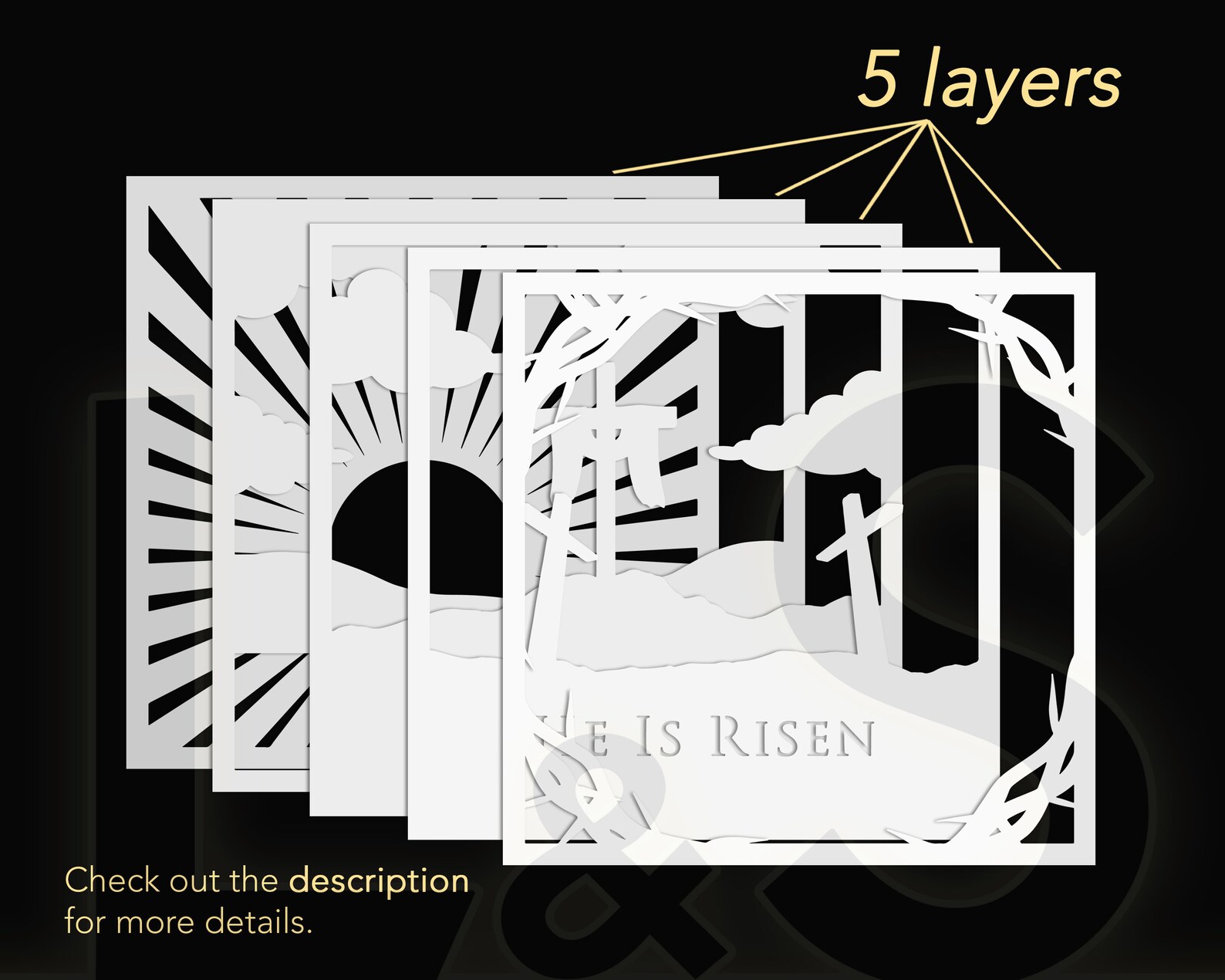 3D Easter Shadow Box Svg, Layered Easter Light Box Svg, Jesus Shadowbox ...