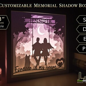 Customizable Memorial Shadow Box Svg, Personalized Memorial Shadowbox ...