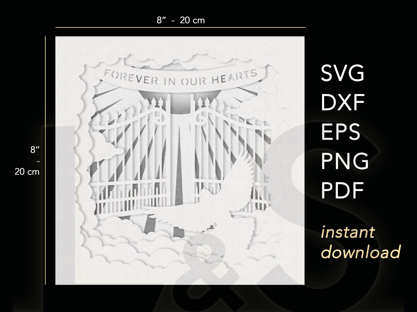 Layered Memorial Shadow Box Svg Cricut Memorial Light Box Svg | Etsy