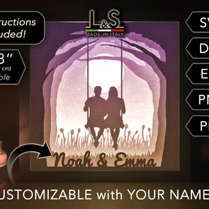Customizable Couple Shadow Box Template, Anniversary Shadow Box Svg ...