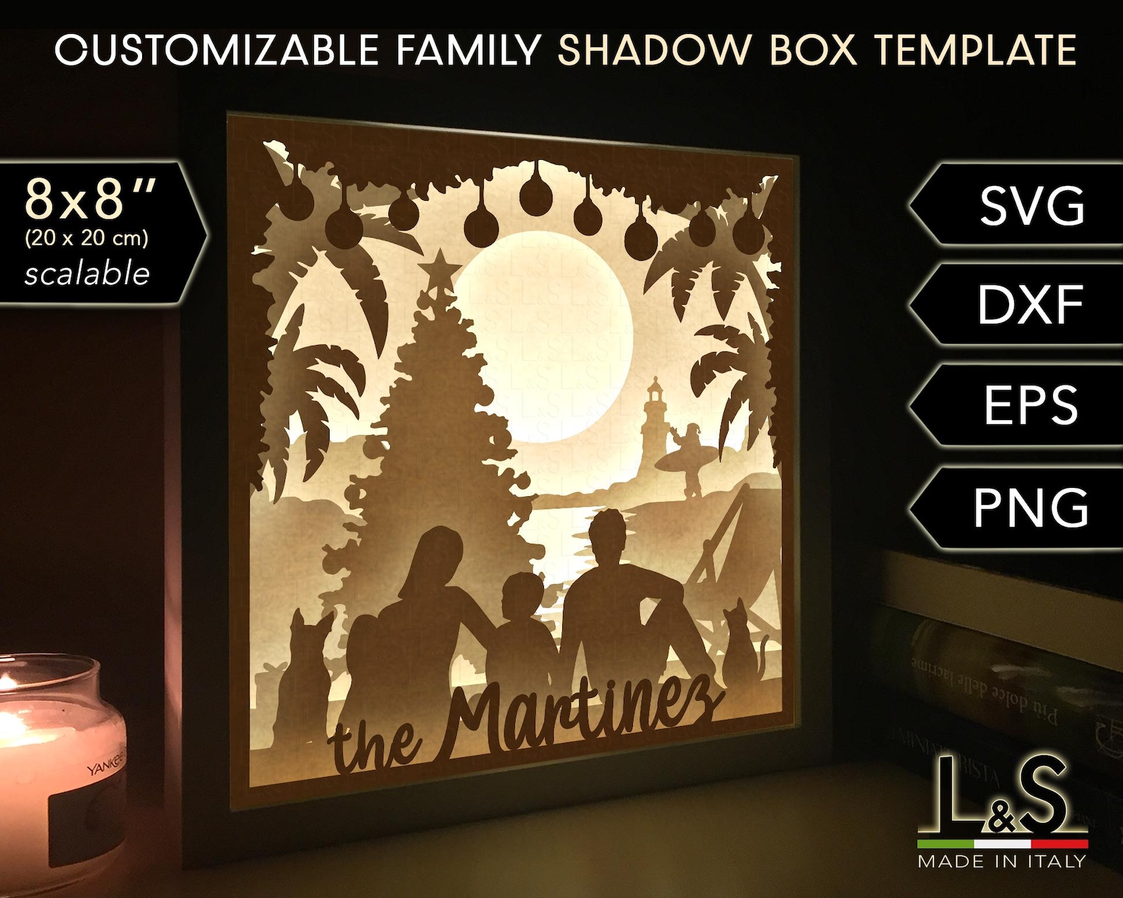 Customizable Family Shadow Box Svg Bundle, Family Shadowbox Template ...