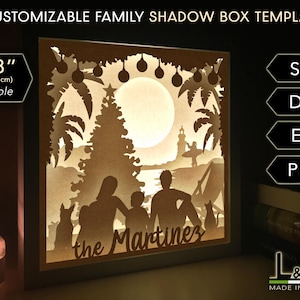 Customizable Family Shadow Box Svg Bundle, Family Shadowbox Template ...