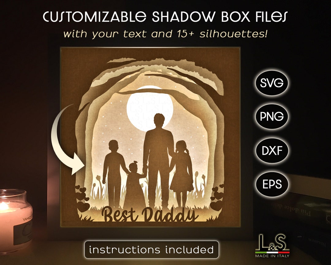 Customizable Fathers Day Shadow Box Svg Cricut, Personalized Dad ...