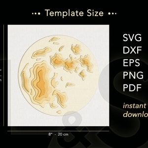 Moon Shadow Box Svg Files for Cricut, Layered Moon Svg, Paper Cut Light ...