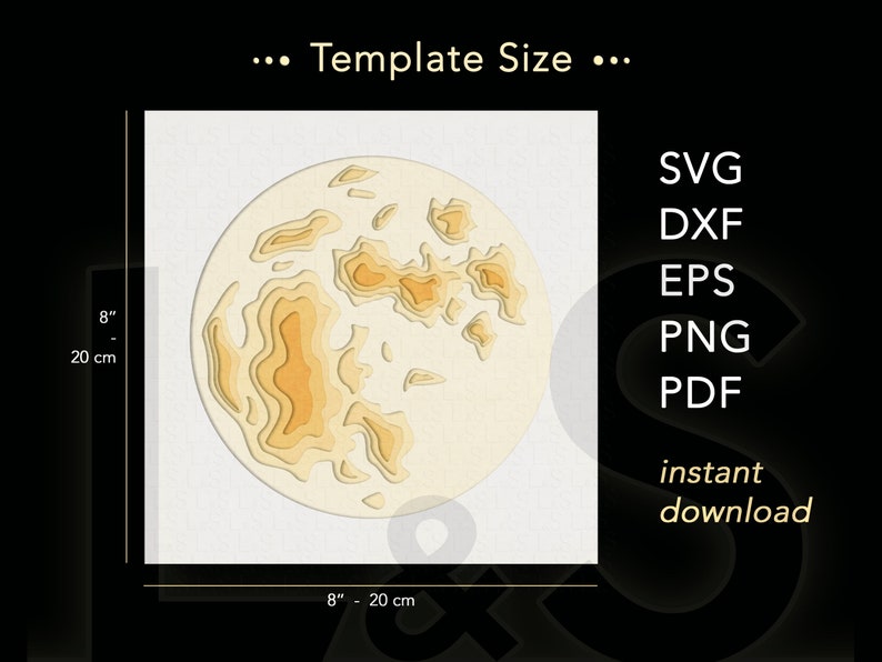 Moon Shadow Box Svg Files for Cricut, Layered Moon Svg, Paper Cut Light ...