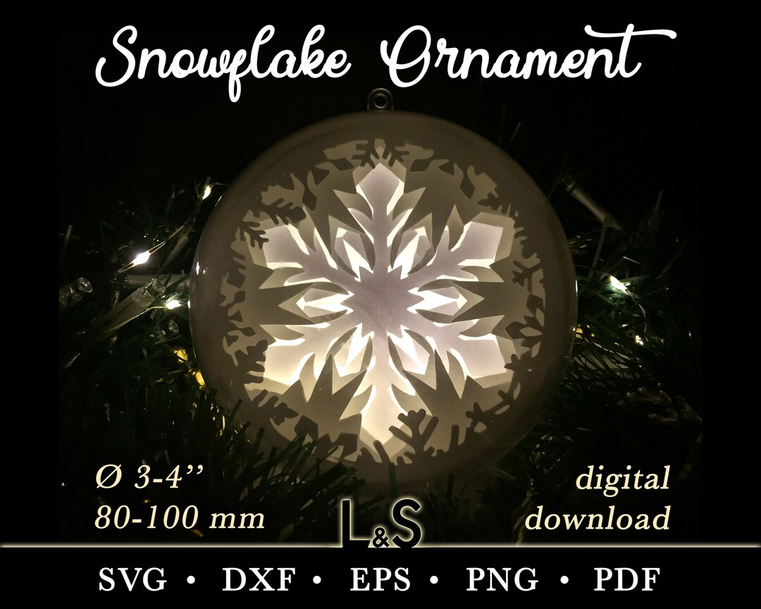 Snowflake Ornament Christmas Bauble SVG, 3D Layered Christmas Ornament ...