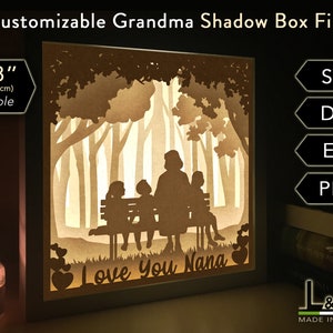 Customizable Grandma Shadow Box Svg Cricut, Layered Mothers Day ...