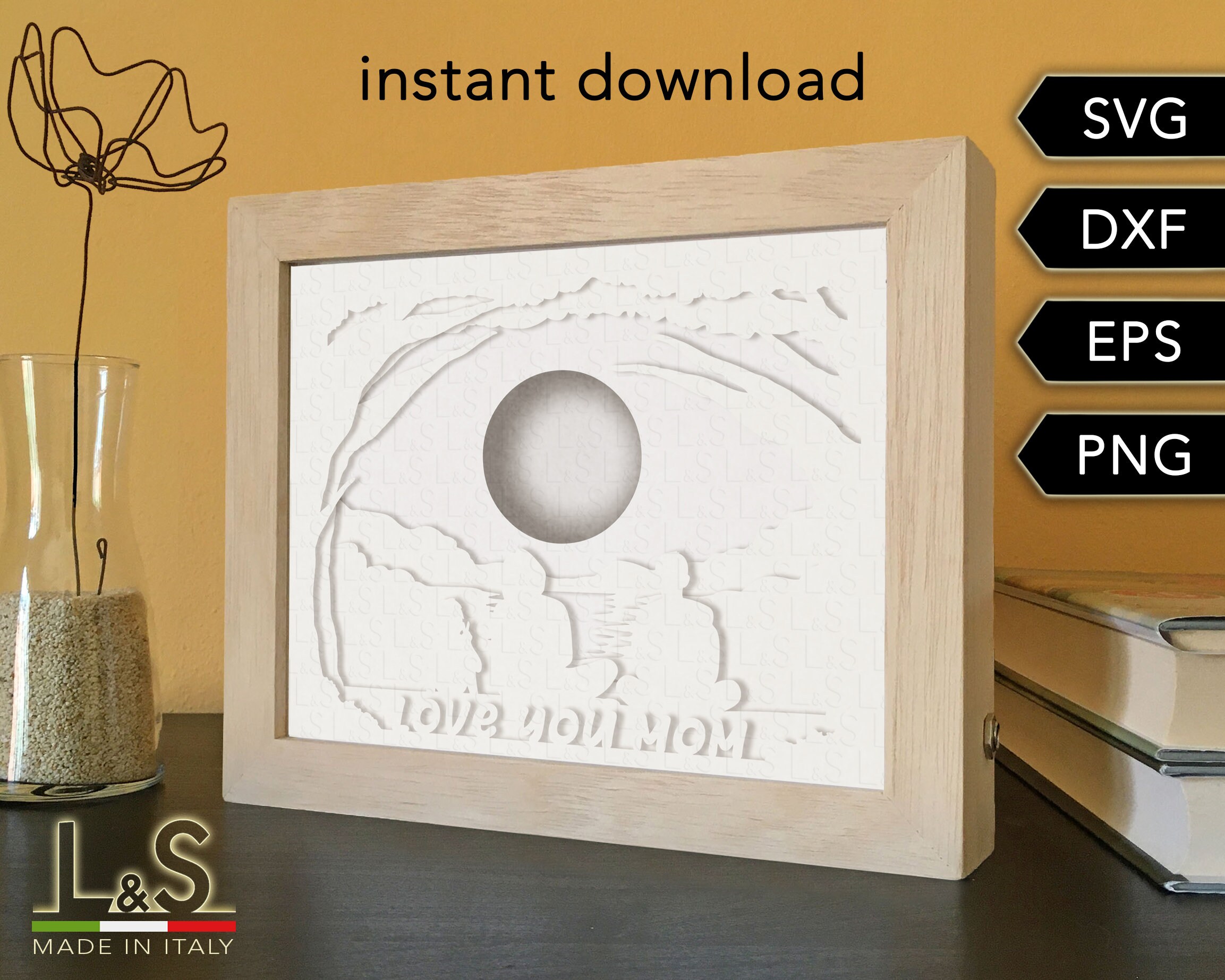 Customizable Mom Shadow Box Svg Mothers Day Shadowbox | Etsy