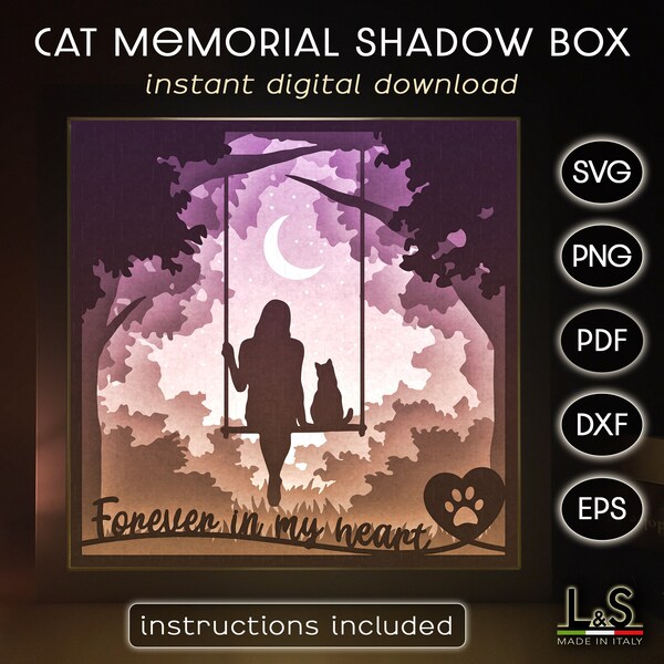 Cat Shadow Box Svg - Etsy Australia