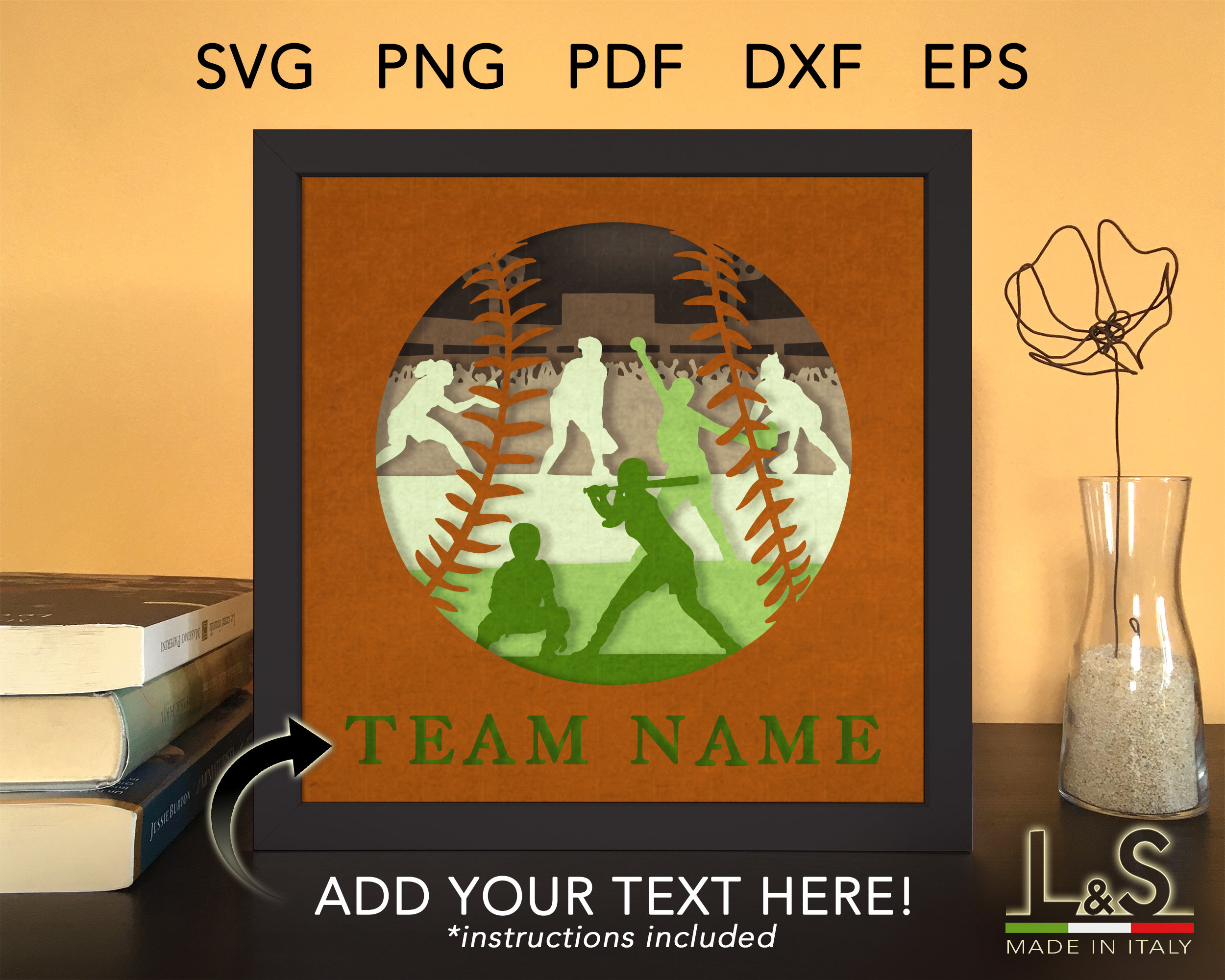 Customizable Softball Shadow Box Svg Cricut, Sports Shadowbox Art, 3D ...