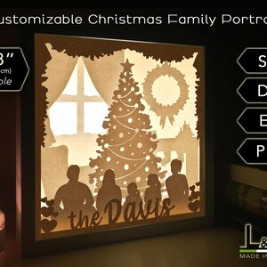 Customizable Family Shadow Box Svg Bundle, Family Shadowbox Template ...