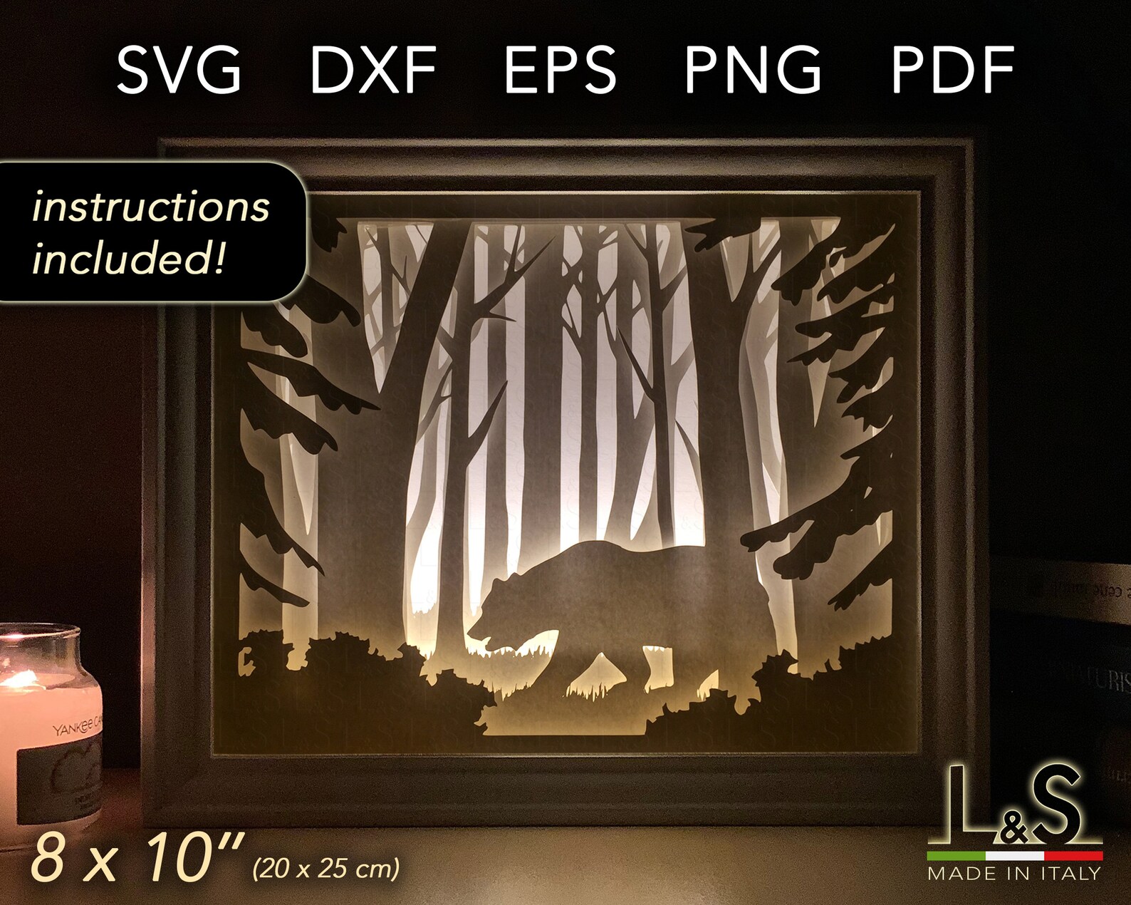 Bear Shadow Box Svg Files for Cricut 3D Light Box Svg - Etsy