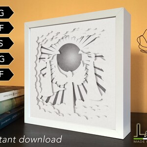 Angel Shadow Box Svg Files for Cricut, Memorial Shadowbox Svg, Heaven ...