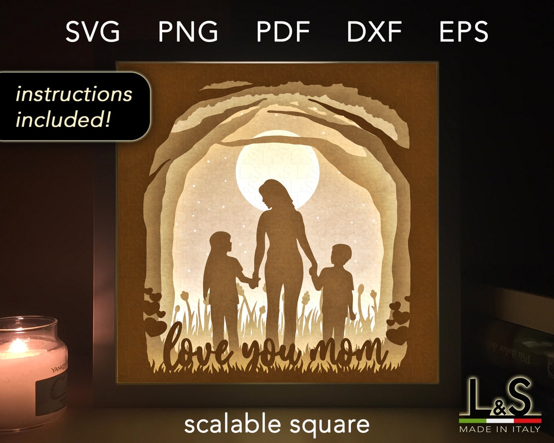 Layered Mothers Day Shadow Box Template 3D Layered Mom - Etsy