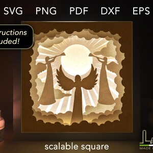 Angel Shadow Box Svg Files for Cricut Memorial Shadowbox Svg - Etsy