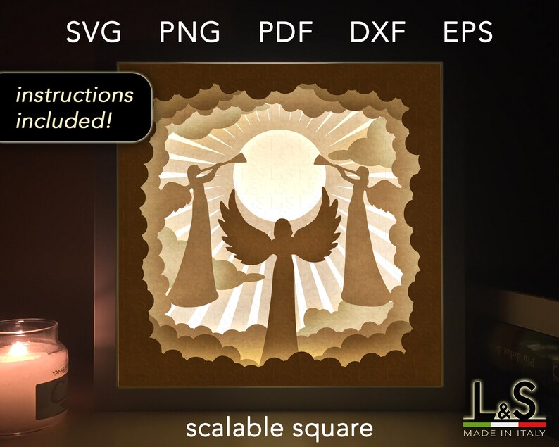 Angel Shadow Box Svg Files for Cricut Memorial Shadowbox Svg - Etsy