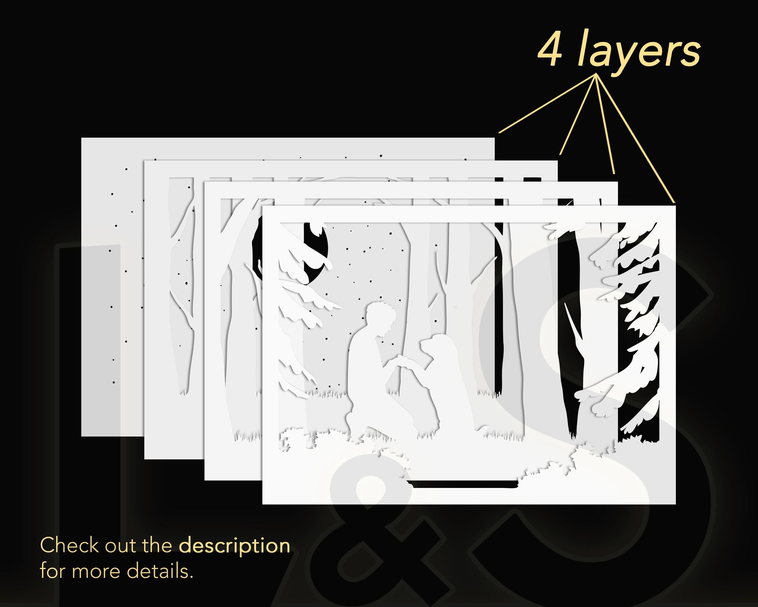 Dog Shadow Box Svg Bundle, Layered Light Box Svg Files for Cricut, Dog ...