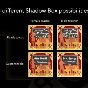 Customizable Teacher Shadow Box Svg Bundle, Papercut Lightbox Svg, 3D ...