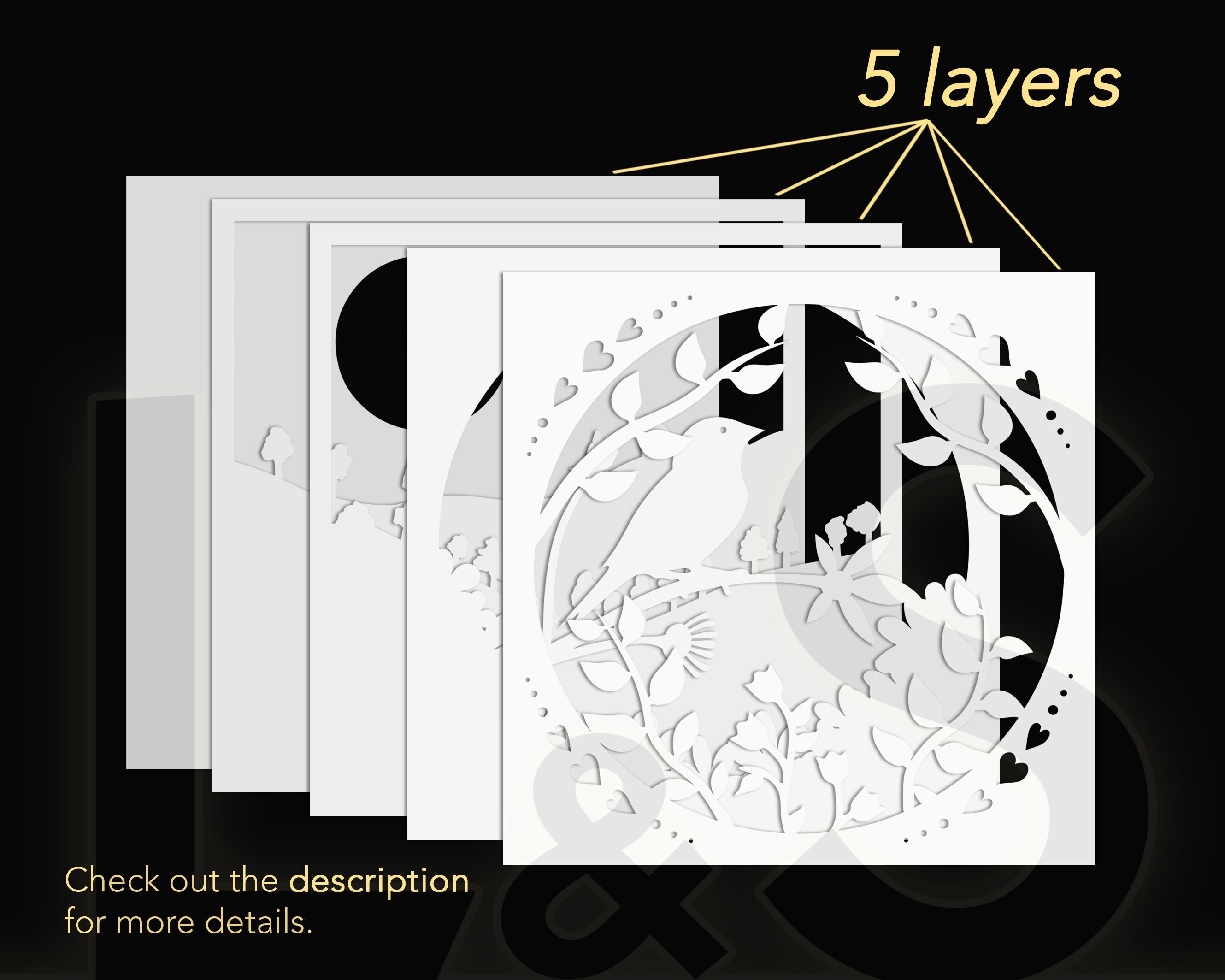 Layered Bird Shadow Box Svg Files for Cricut Easter Shadow - Etsy