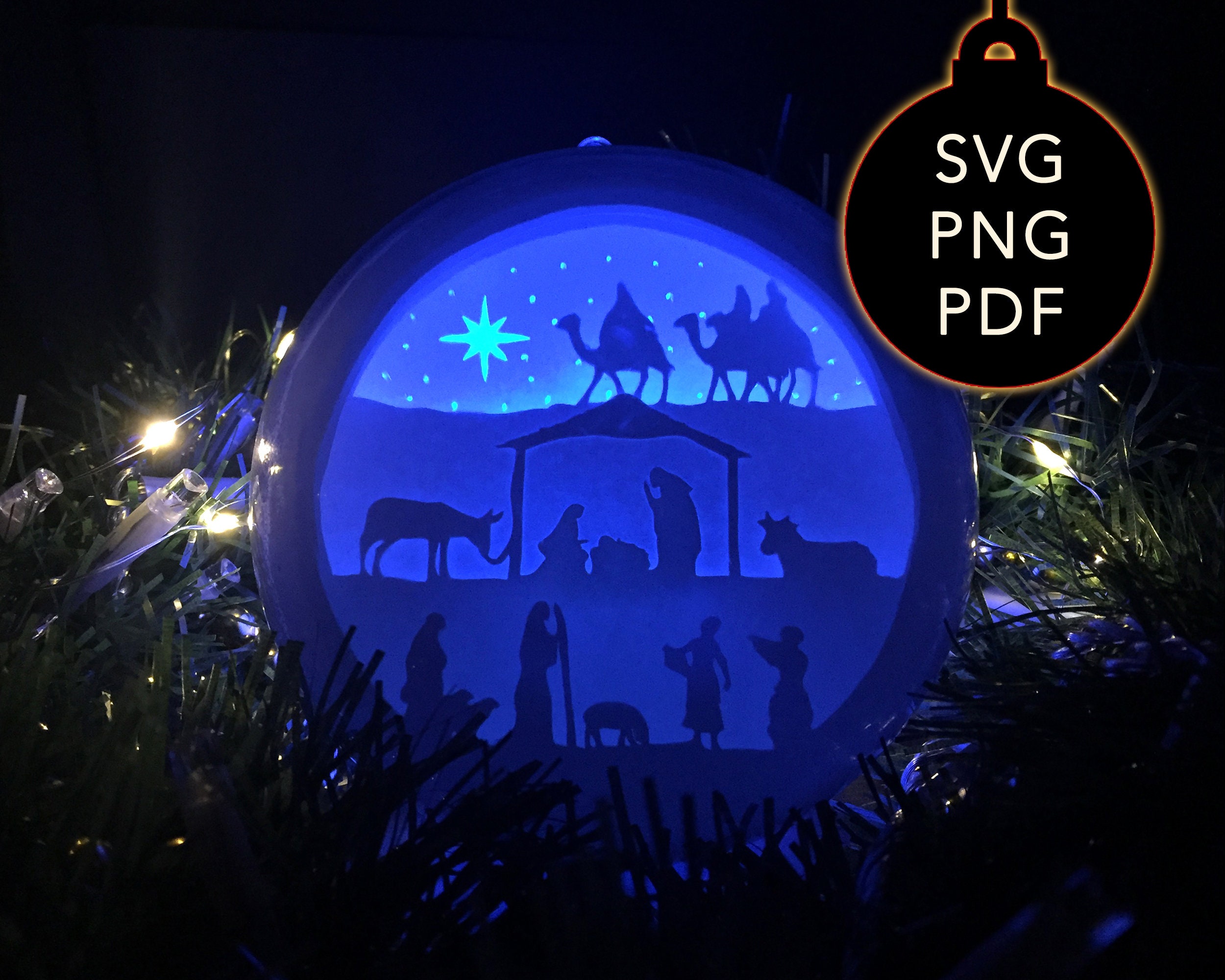 Layered Nativity SVG Christmas Ornament Template Christmas | Etsy