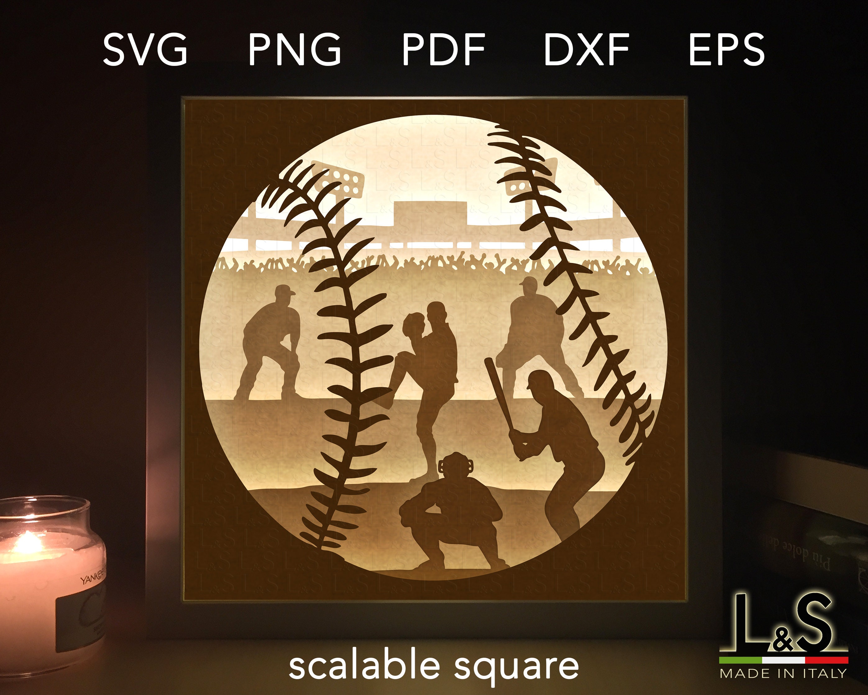 3D Layered Baseball Shadow Box svg Lighted Shadow Box | Etsy