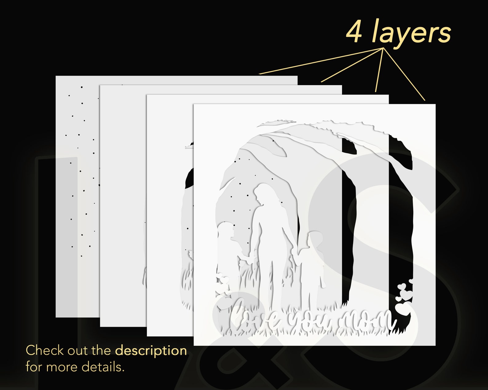 Mom Shadow Box Svg Bundle, Papercut Light Box Template, Layered Shadow ...