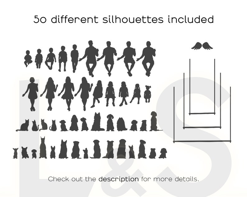 Sitting Family Clipart Bundle, Customizable Family Portrait With Pets ...