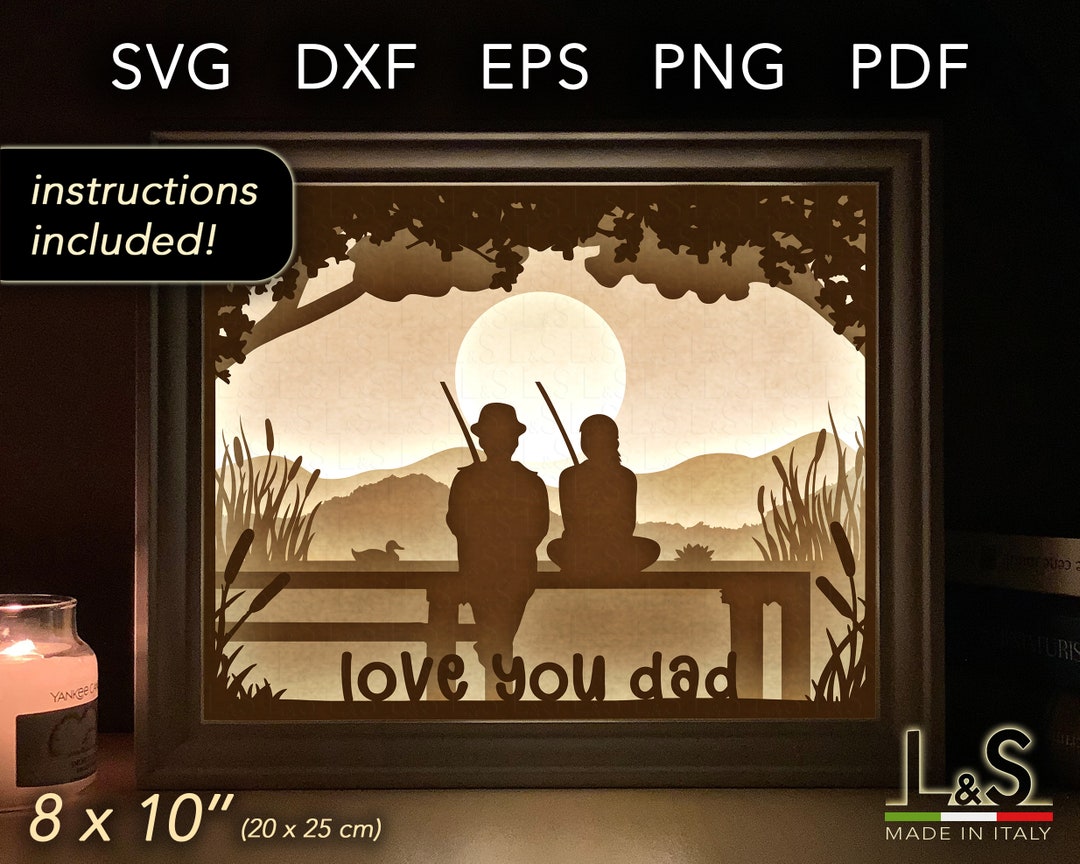 3D Dad and Daughter Svg Shadowbox Layered Dad Shadow Box Svg - Etsy